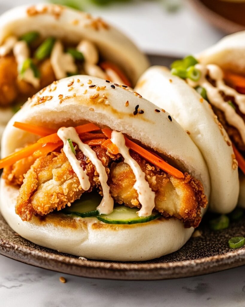 Spicy Crispy Chicken Bao Buns Recipe