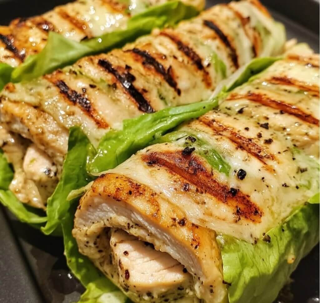 Grilled Chicken Caesar Salad Roll-Ups