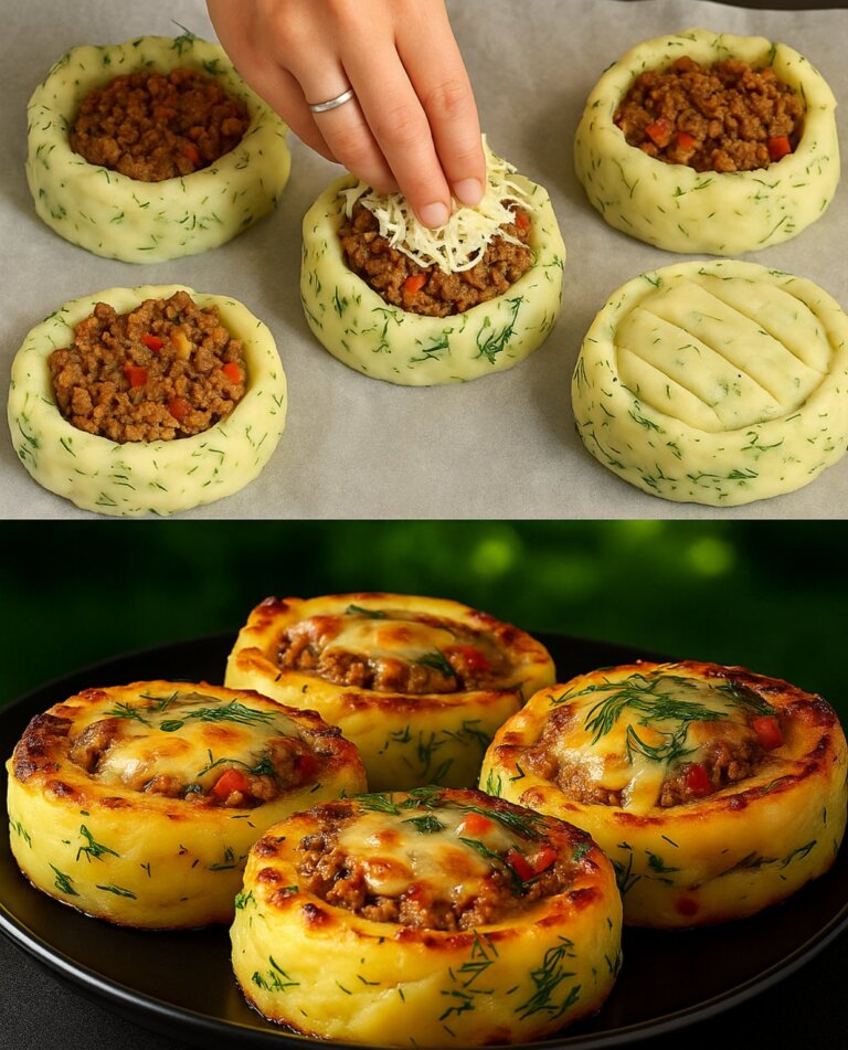 Stuffed Mashed Potato Nests