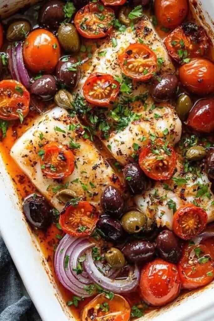 Mediterranean Baked Cod