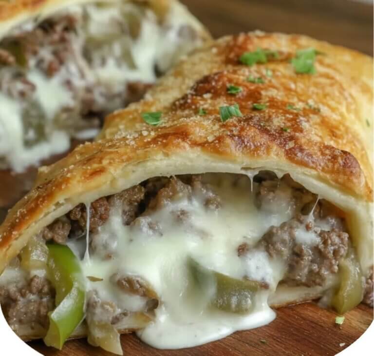 Philly Cheesesteak Stromboli Roll Up