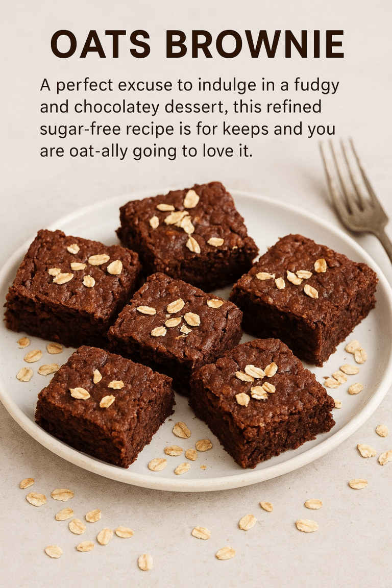 Refined Sugar-Free Oats Brownies Recipe